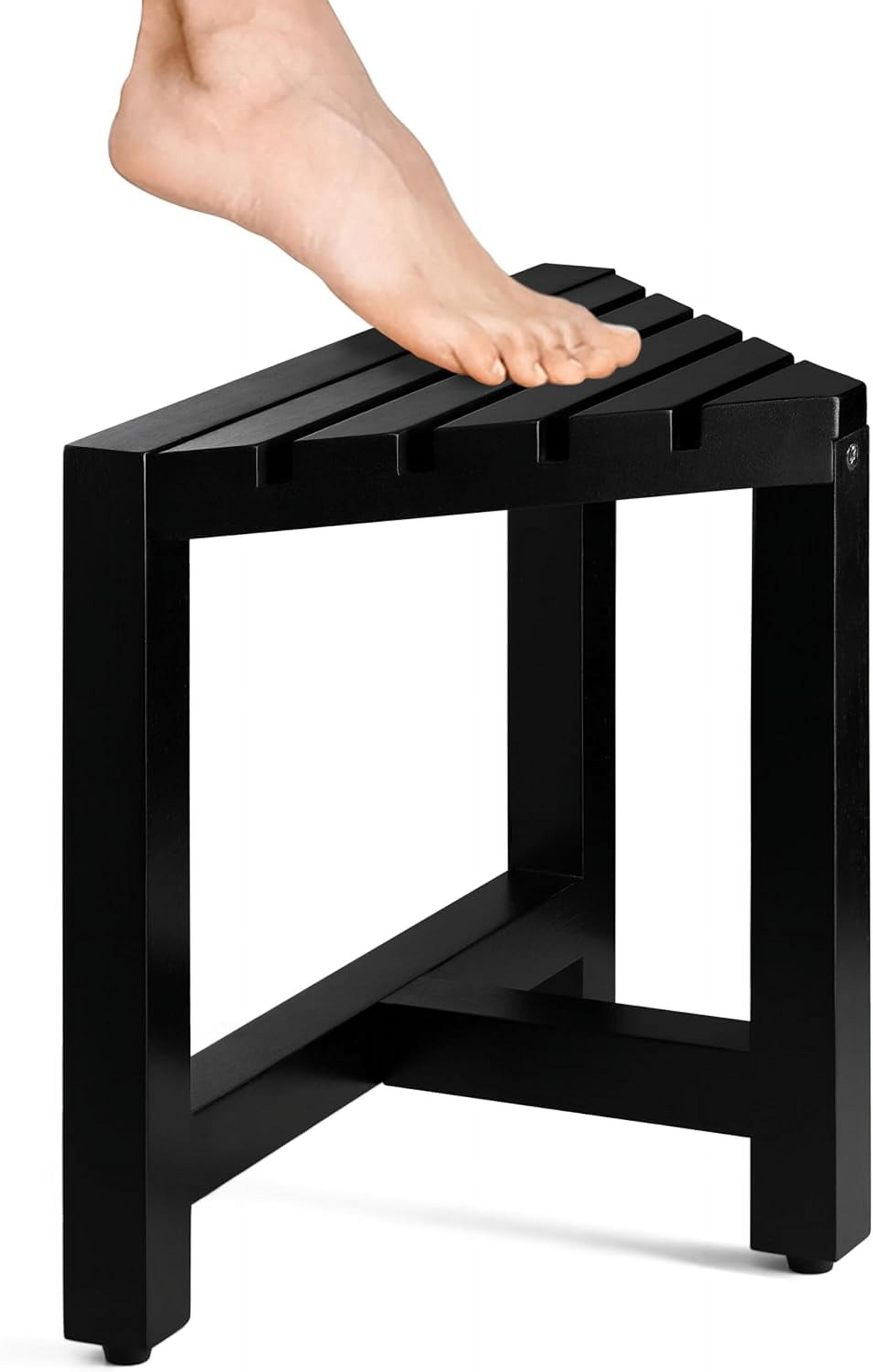 Acacia Wood Shower Foot Stool for Shaving Legs, Bathroom Foot Step ...