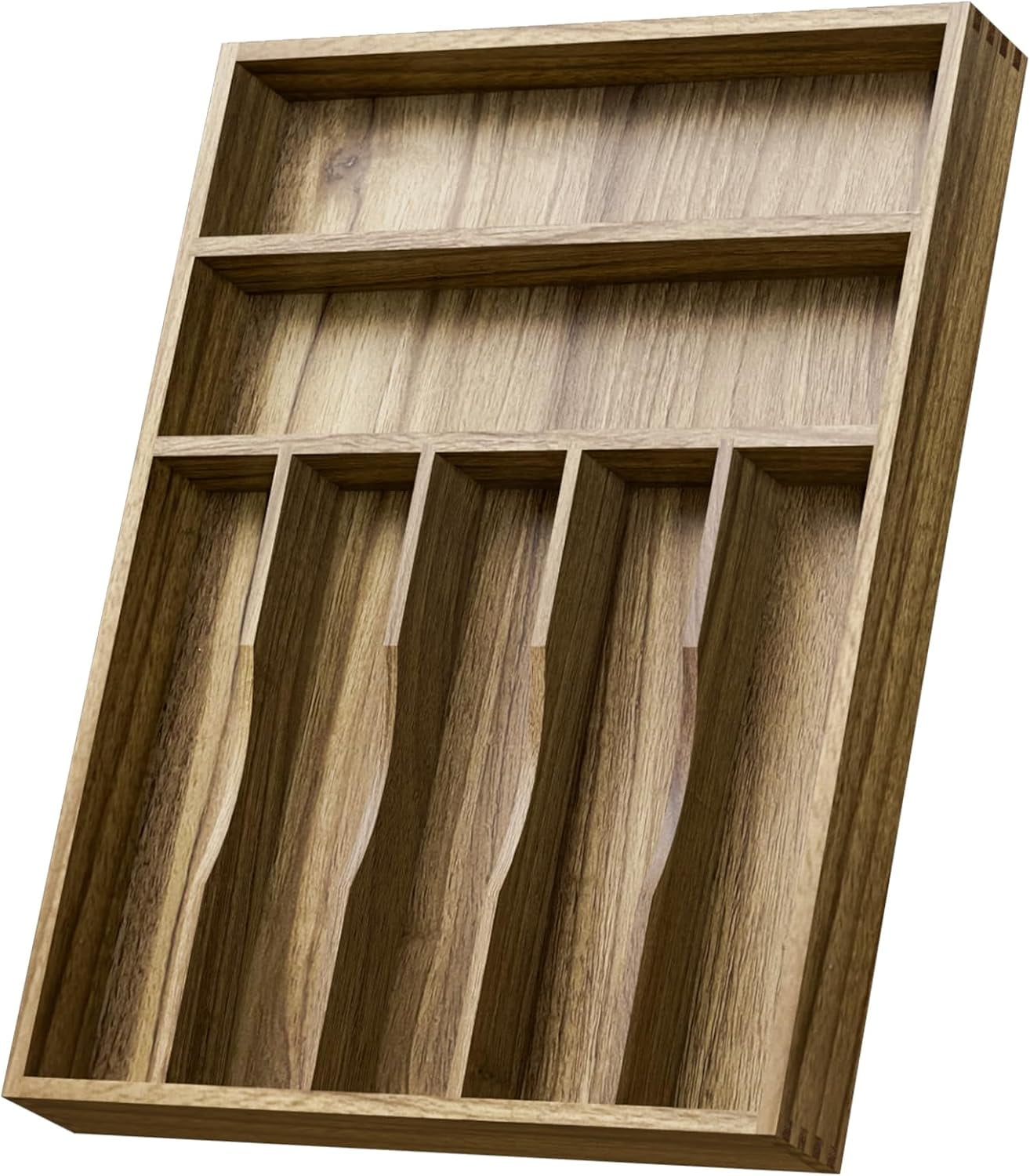 Acacia Wood Silverware Drawer Organizer, Kitchen Utensil Cutlery Drawer ...