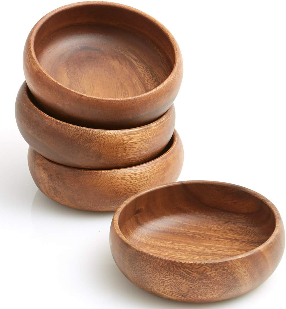Acacia Wood Snack Serving Bowl, Set of 4, 6" x 2" (Set of 6) - Walmart.com