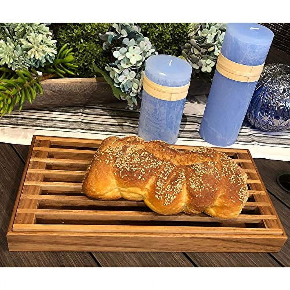 Acacia Wood Three-in-One Trivet and Bread Crumb Catcher Tray, 15.5" x 8 ...