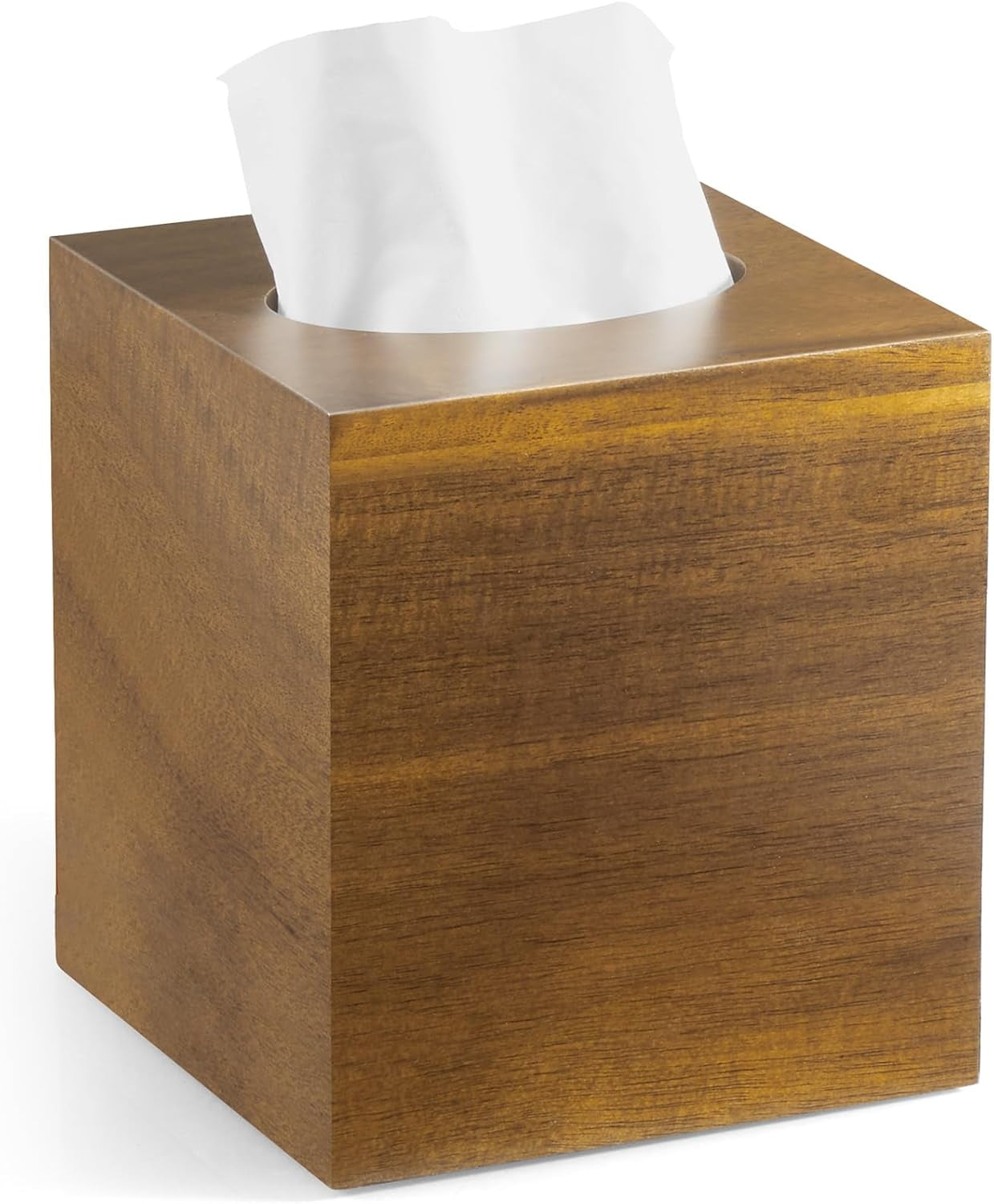 Acacia Wood Tissue Box Cover - Square Thick Tissue Box Holder for Cube ...