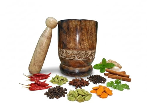 Acacia Wooden Large Size Mortar and Pestle Set | Kitchen Tool for All ...