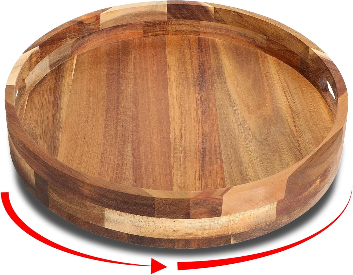 Acacia Wooden Lazy Susan for Table Top-12 Inch Wooden Lazy Susan ...