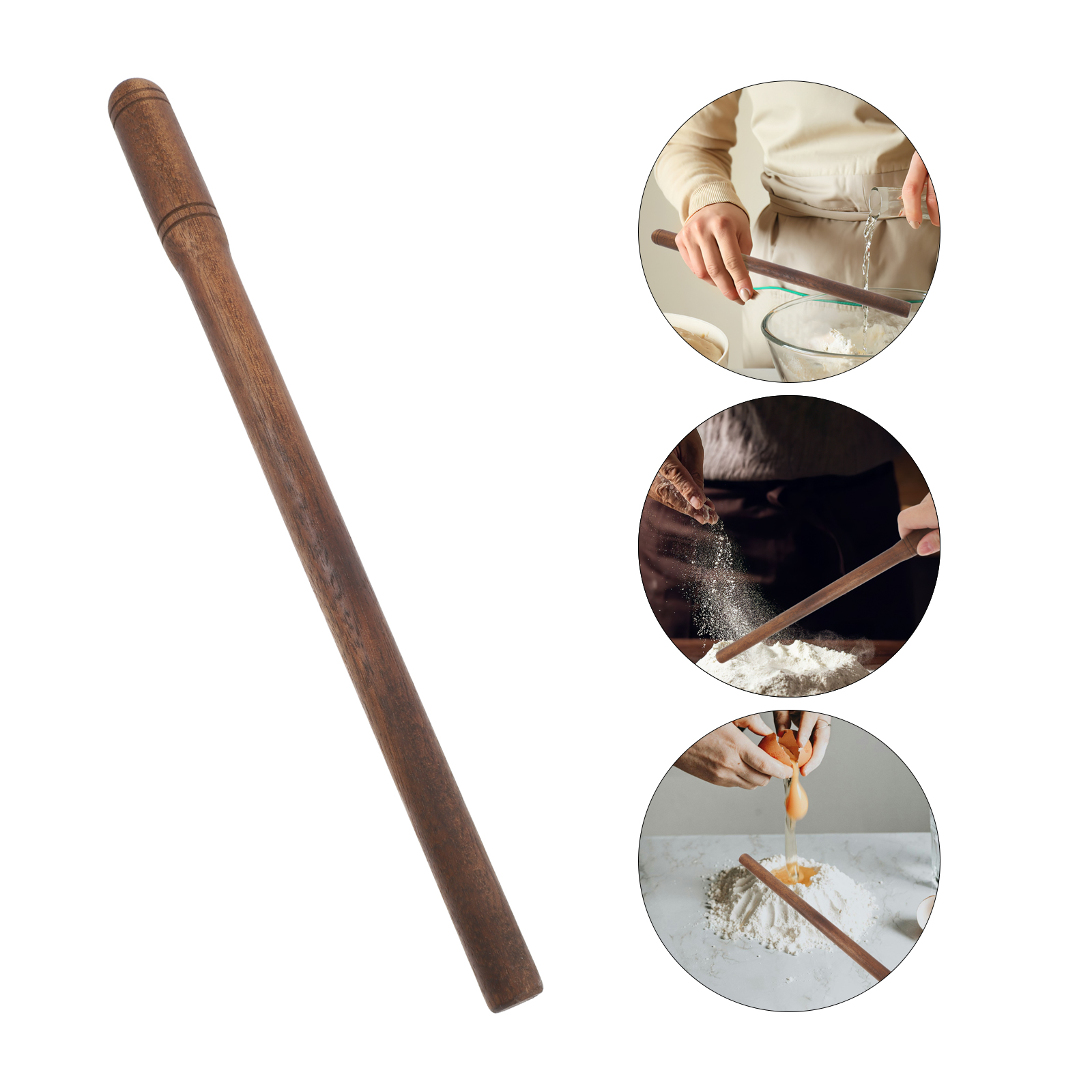 Acacia Wooden Sourdough Bread Mixing Stick Wooden Paddle Spurtle Manual ...