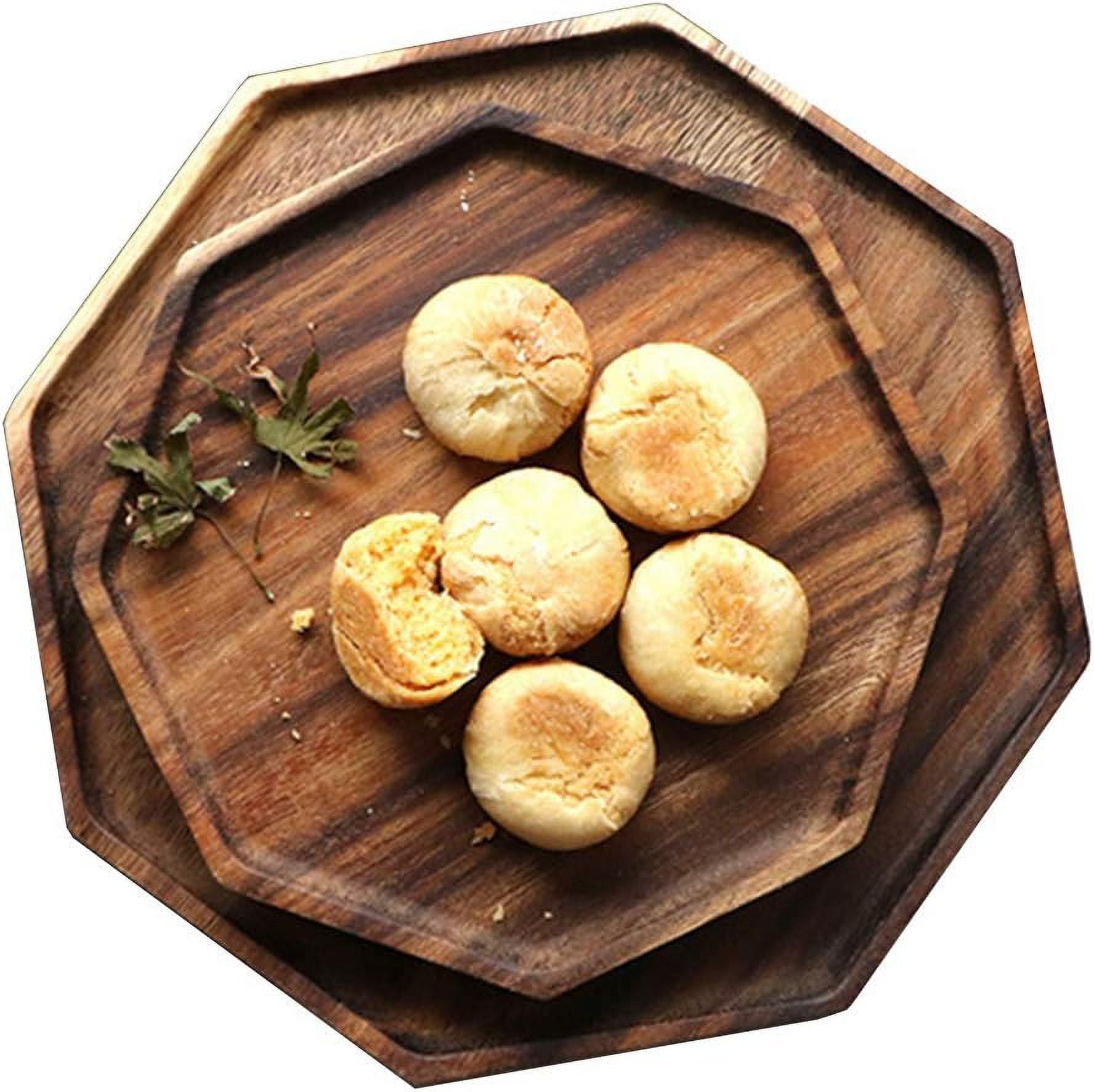 Acacia Wooden Trays Serving Platters Round Square Veggie Serving Tray ...