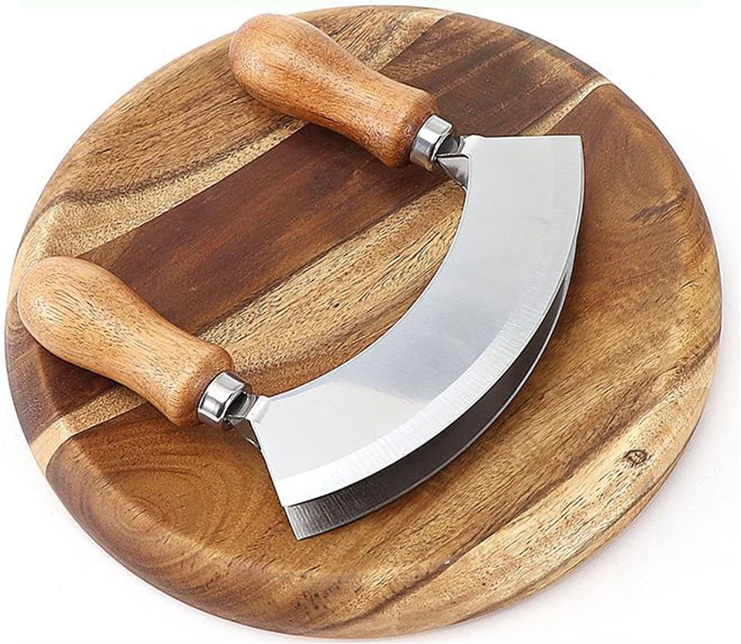 Demine Mezzaluna Knife - Mezzaluna Chopper Rocker Knife Pizza Cutter ...