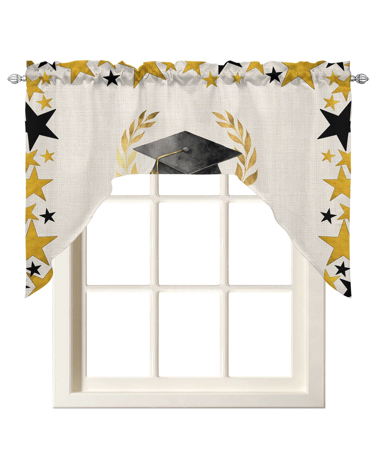 Academic Cap Diploma Swag Curtains for Kitchen Modern Graduation Star ...