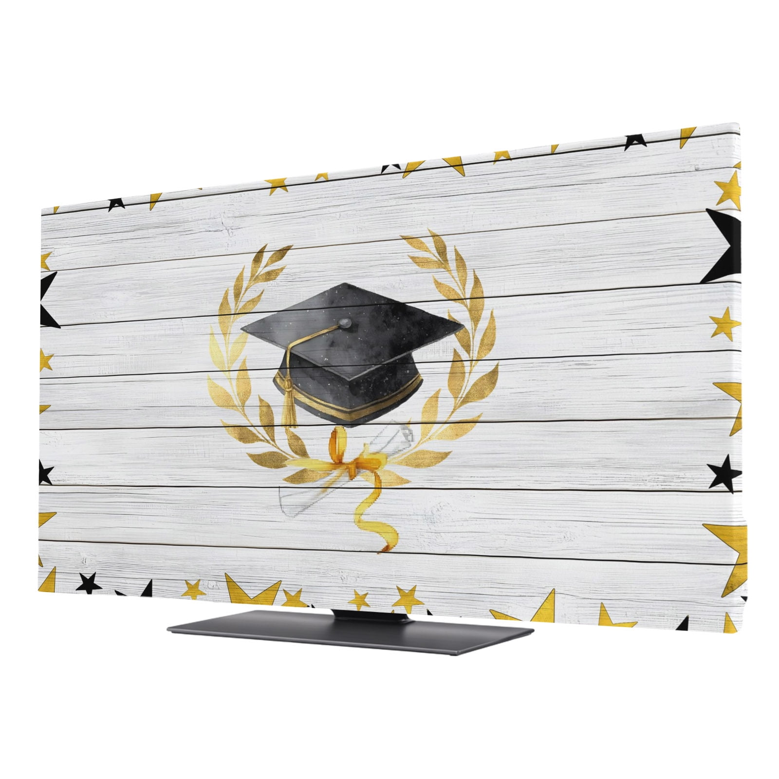 Academic Cap Diploma TV Cover for 65 Inch Screen, Stretch Fabric ...