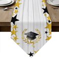 Academic Cap Diploma Table Runner Linen Burlap Table Runner 72 Inches ...