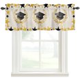 Academic Cap Diploma Valances for Windows Farmhouse Kitchen Curtains ...