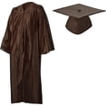 Academic Graduation Cap and Gown Shiny Brown in Size 48 (5'3" - 5'5 ...