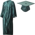 Academic Graduation Cap and Gown Shiny Forest Green in Size 63 (6'6 ...