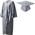 Academic Graduation Cap and Gown Shiny Silver in Size 63 (6'6" - 6'8 ...