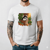 Academic Husky Librarian Dog Scholar Books And Plants Art T Shirt,for ...