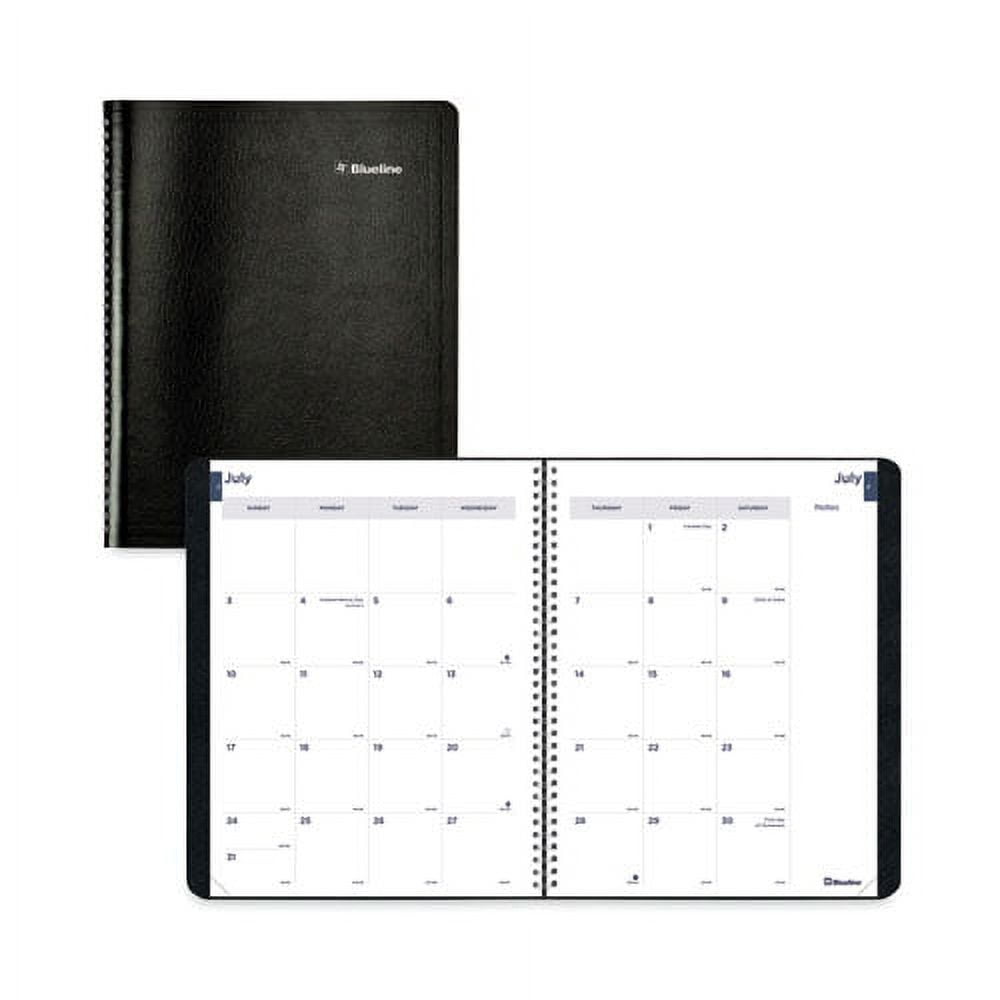 Academic Monthly Planner, 11 x 8.5, Black Cover, 14-Month (July to Aug ...