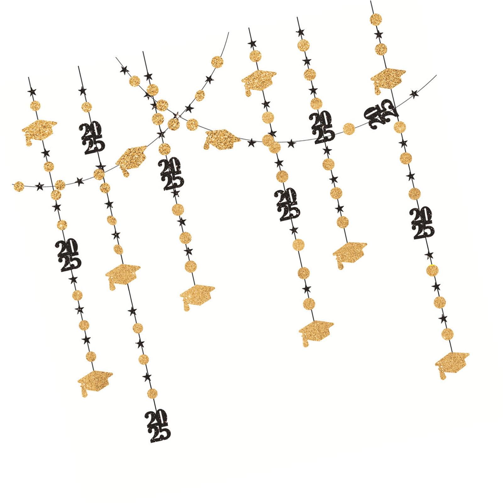 Academic Theme Glittering Paper Graduation Decoration With 2025 Year ...