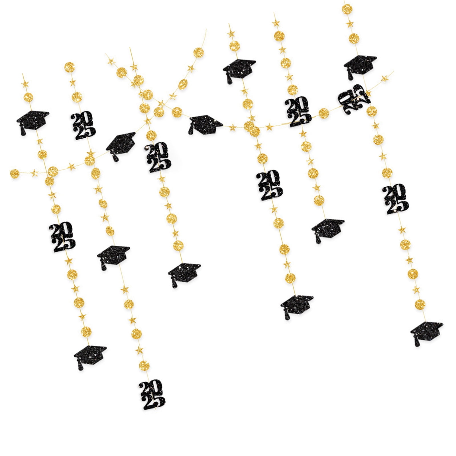 Academic Theme Glittering Paper Graduation Decoration With 2025 Year ...