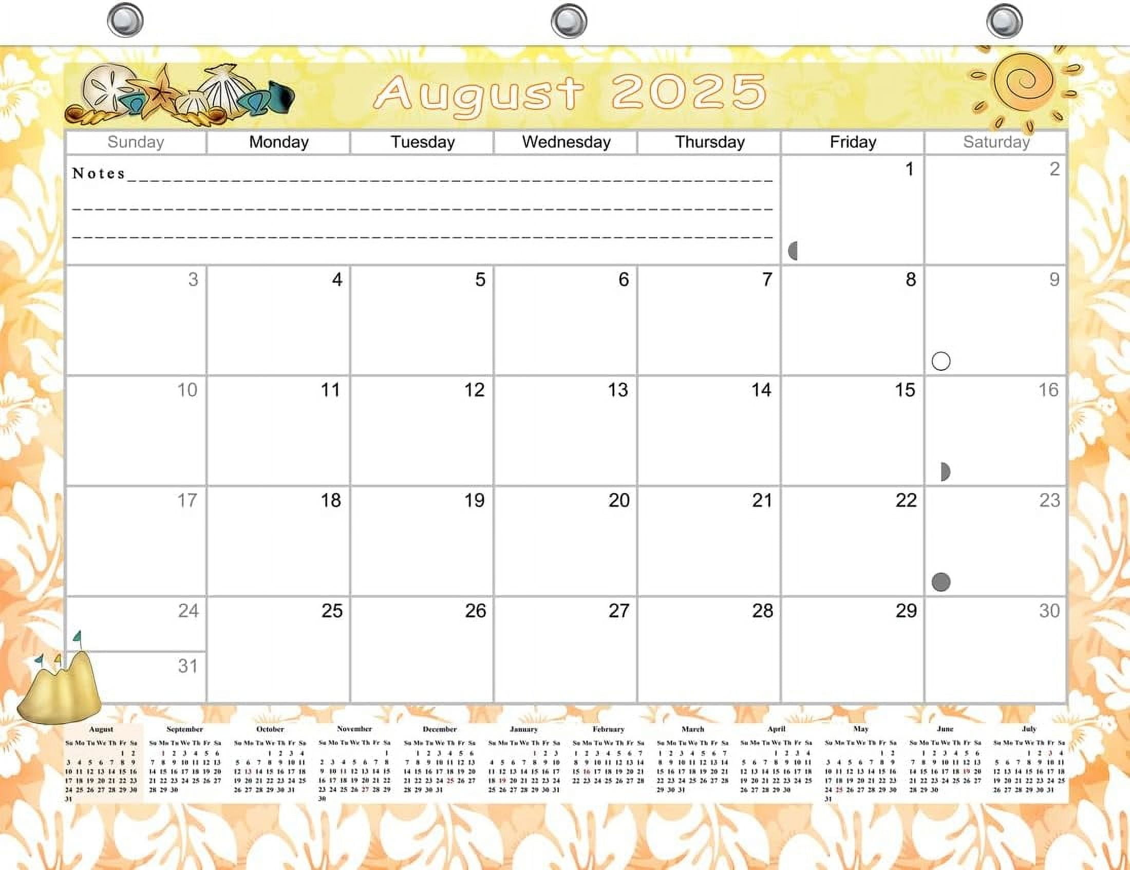 Academic Year 12 Months Student Calendar/College Planner for 3-Ring ...