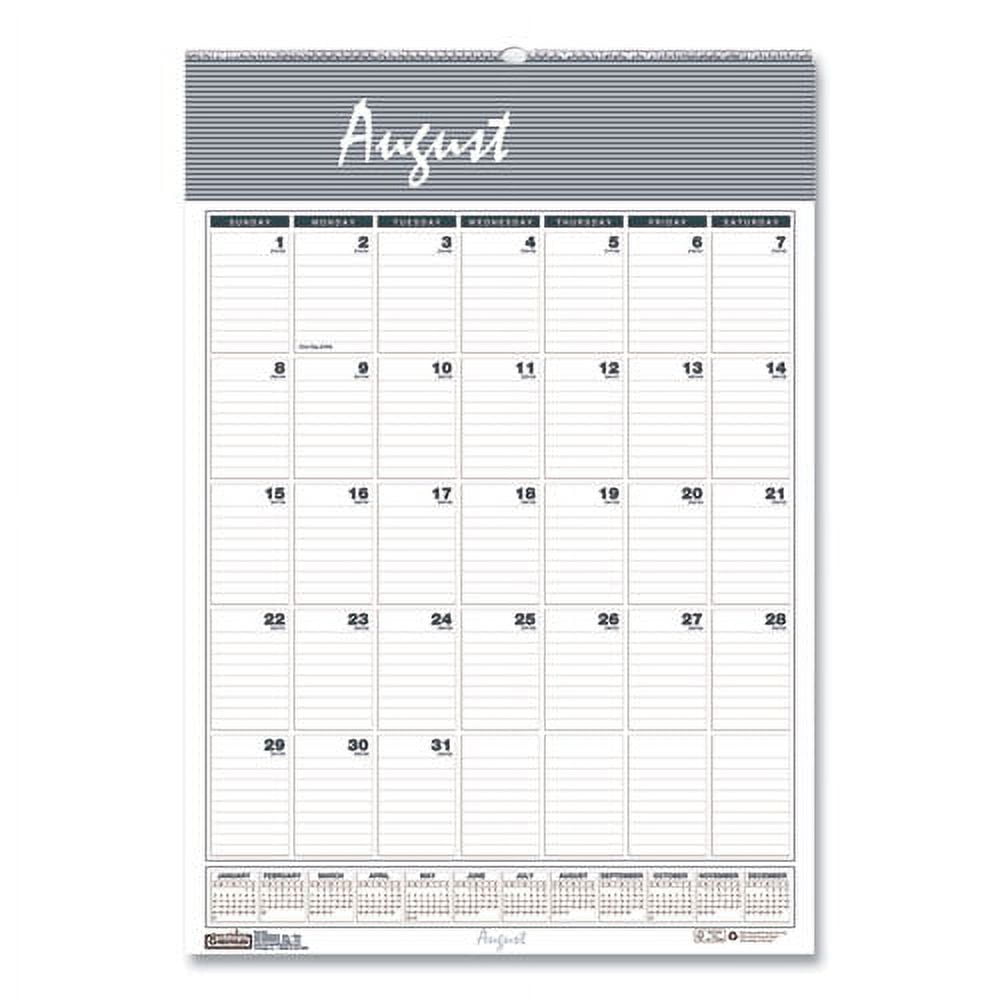 Academic Year Bar Harbor Recycled Wirebound Monthly Wall Calendar, 15.5 ...