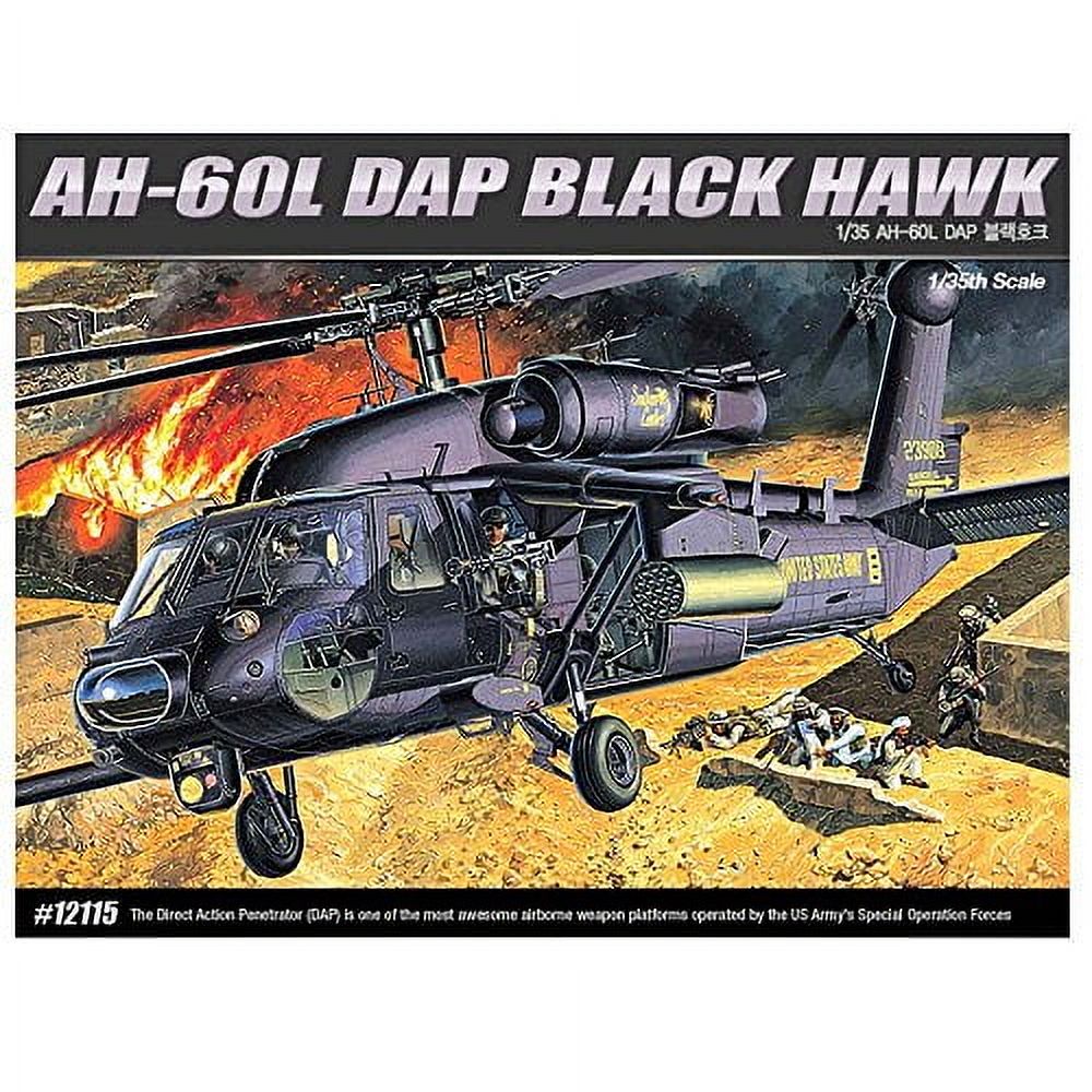 Academy 12115 AH-60L DAP BLACK HAWK Helicopter Plastic Model Kit ...