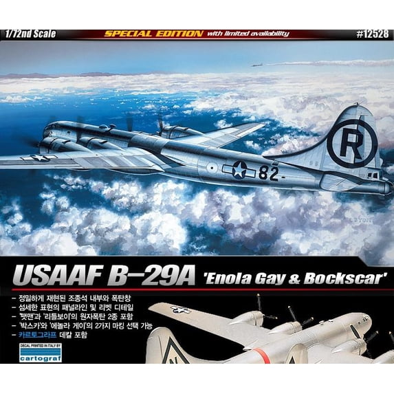 Academy 12528 1/72 USAAF B-29A Enola Gay & Bockscar Plastic Model Kit ...