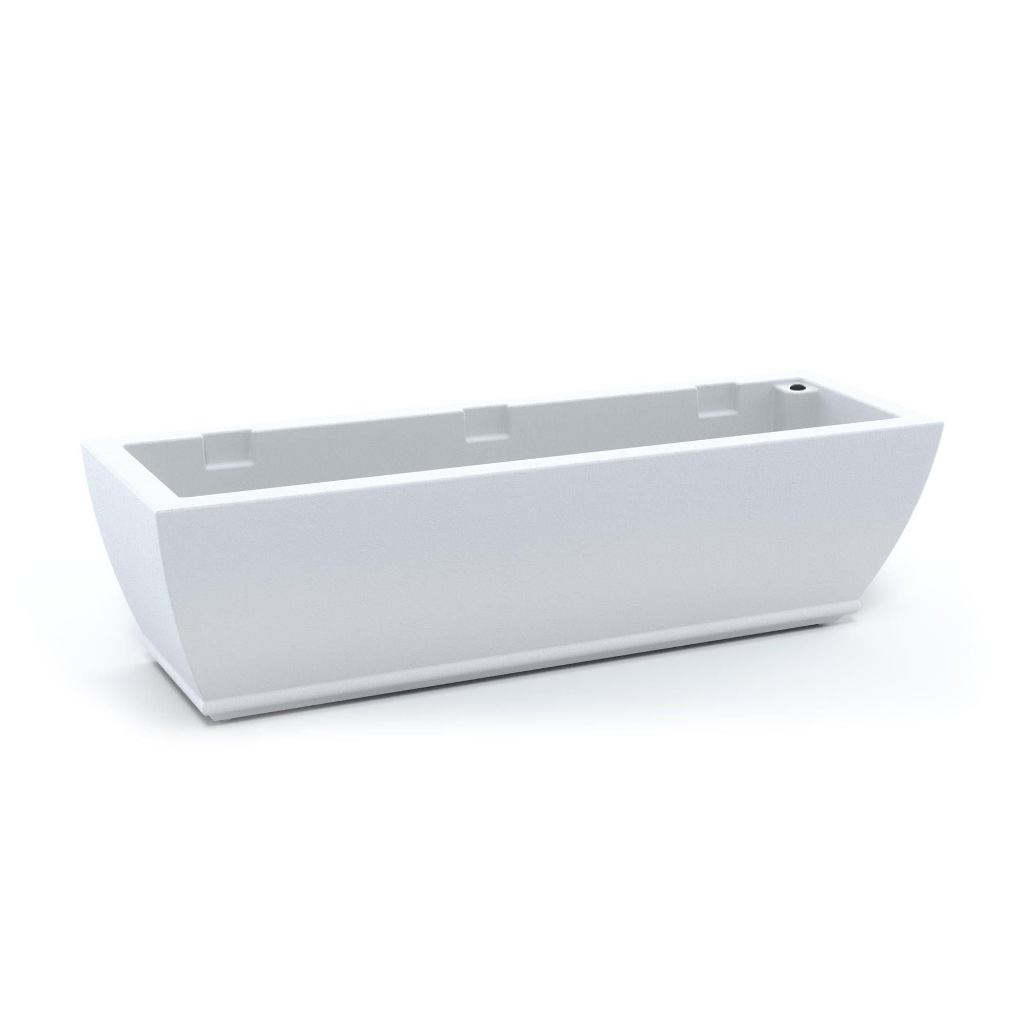 Acadia 36 Inch White Self Watering Window Box Planter with Steel Wall ...