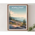Acadia Coast Maine Retro Travel Mid Century Modern Vintage Atlantic ...