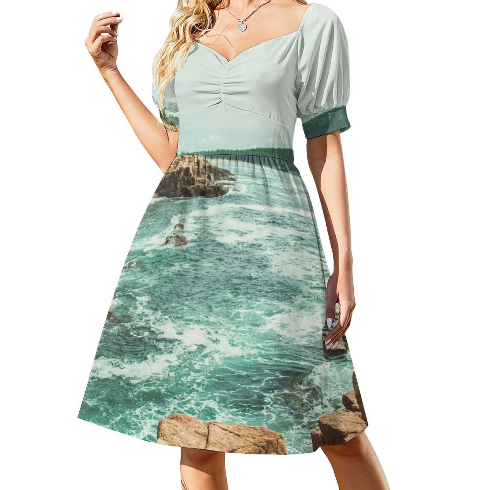 Acadia Coastline - National Park Ocean Sleeveless Dress Women's ...