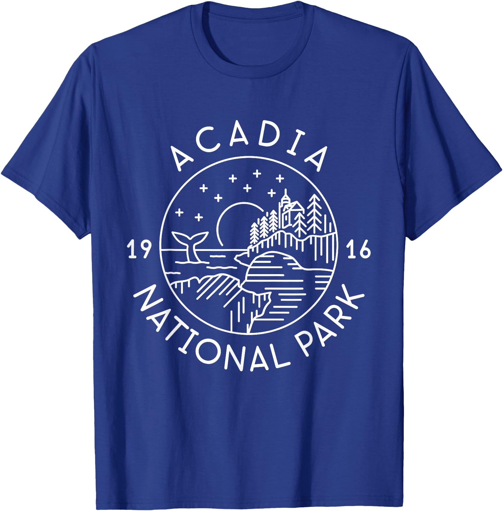 Acadia National Park 1916 Maine Bar Harbor Unisex T-Shirt for Men Women Kids Toddler,Royal Blue ...
