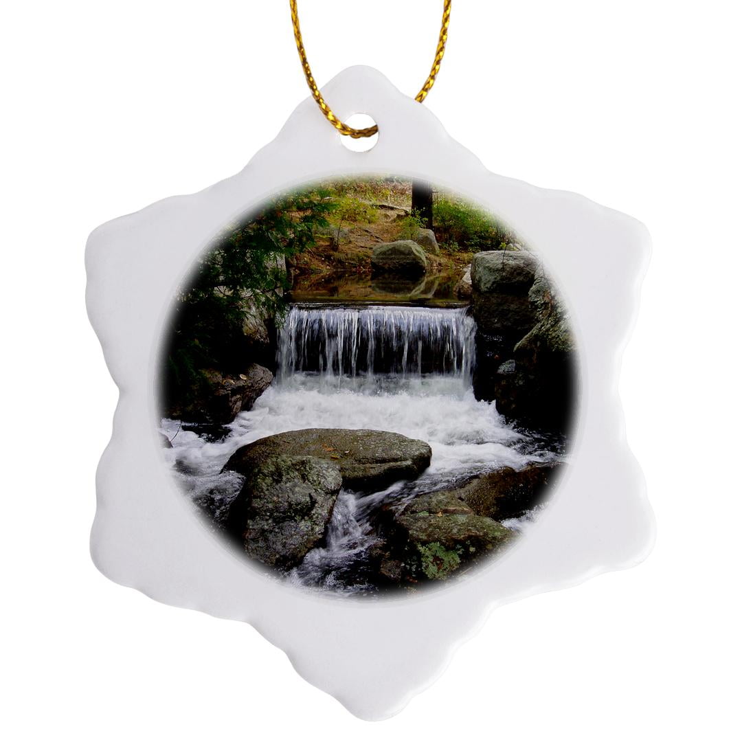 3drose, Acadia National Park - Acadia Dam, 3 inch Snowflake Porcelain ...