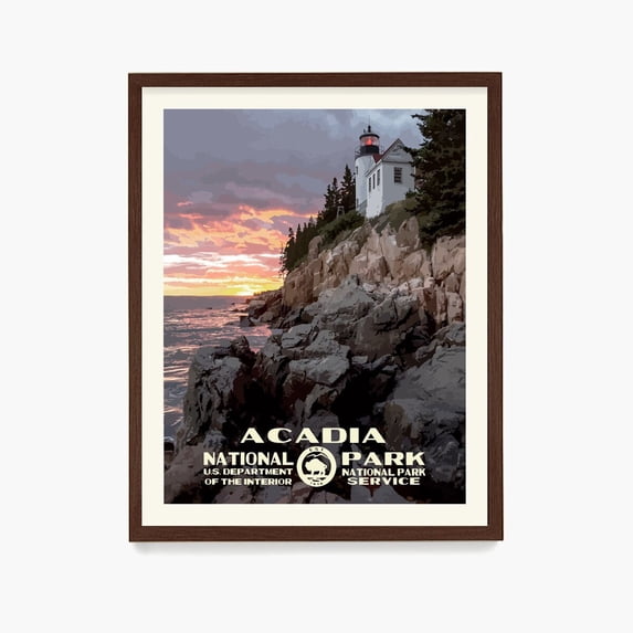 Acadia National Park Art Print: Vintage Maine Landscape Poster Vintage ...
