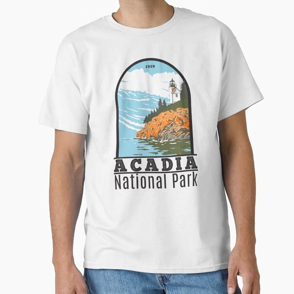 Acadia National Park Bar Harbor Lighthouse Maine Shirt, Casual Graphic ...