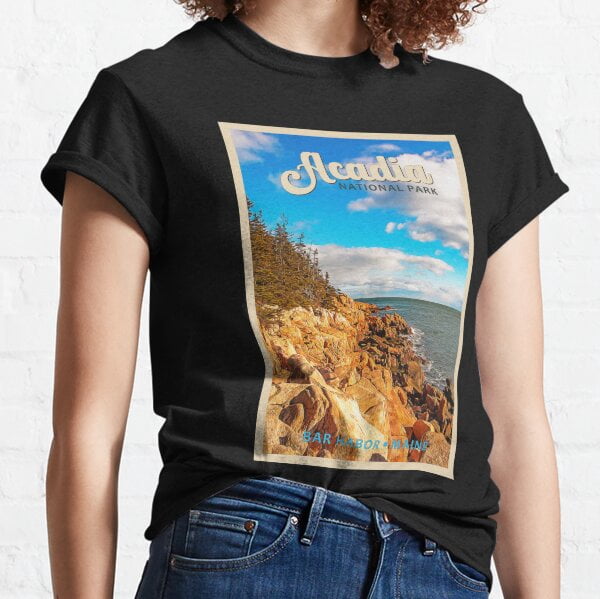 Acadia National Park Bar Harbor Maine Vintage Classic T-shirt - Walmart.com