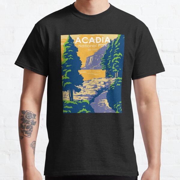 Acadia National Park Bar Harbor Ocean Path Vintage Classic T-shirt ...