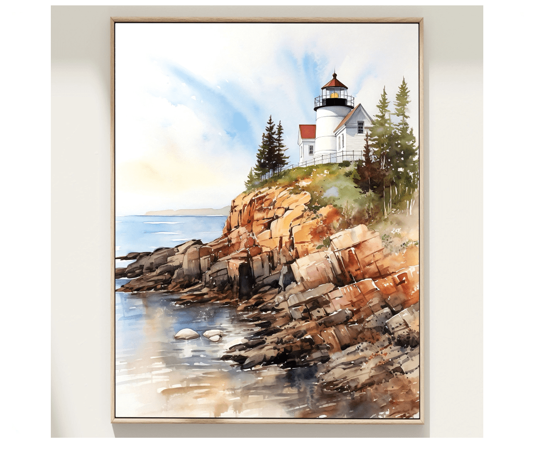Acadia National Park Bass Harbor Lighthouse Poster Home Decor Office ...