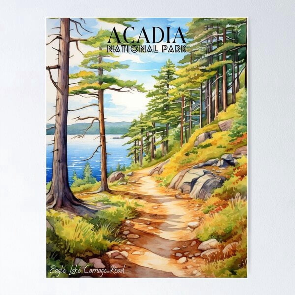 Acadia National Park Eagle Lake Carriage Road Poster, Poster Home Decor ...