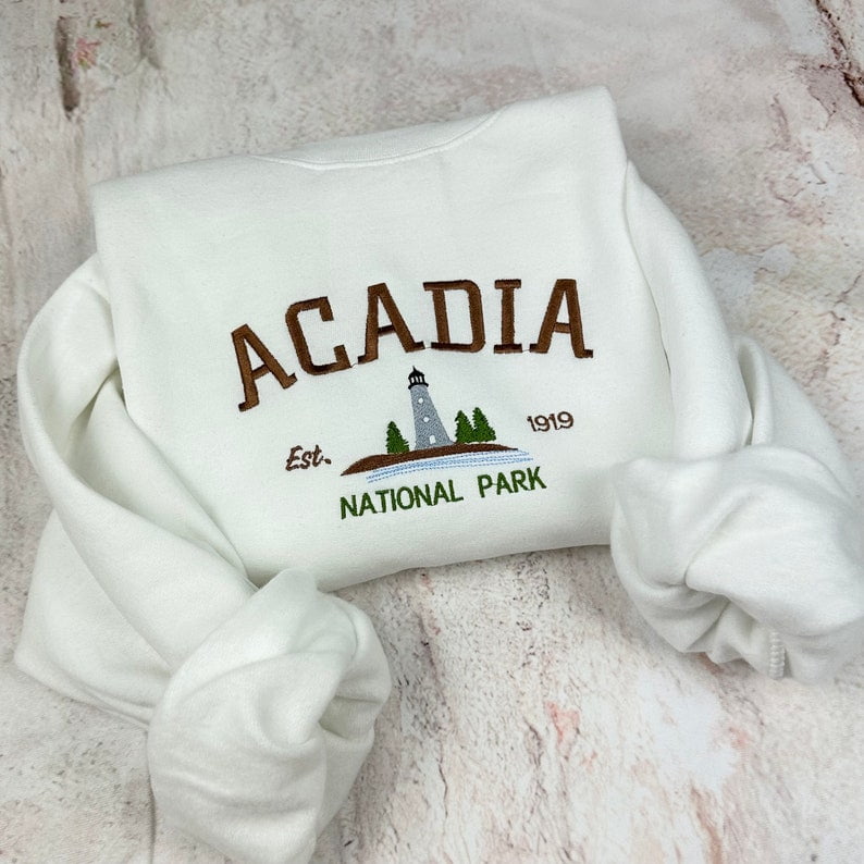Acadia National Park Embroidered Crewneck Sweatshirt - Walmart.com