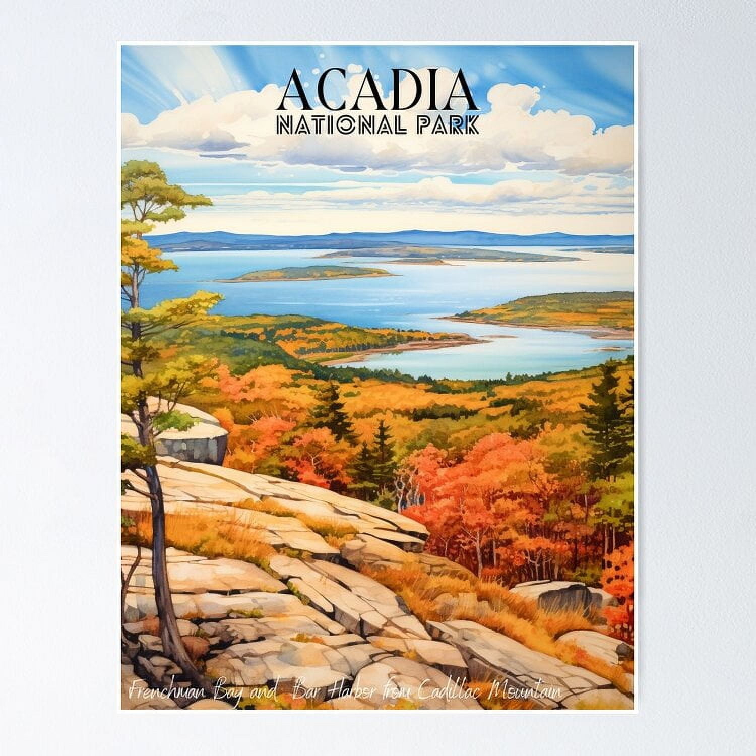 Acadia National Park, Frenchman Bay and Bar Harbor from Cadillac ...