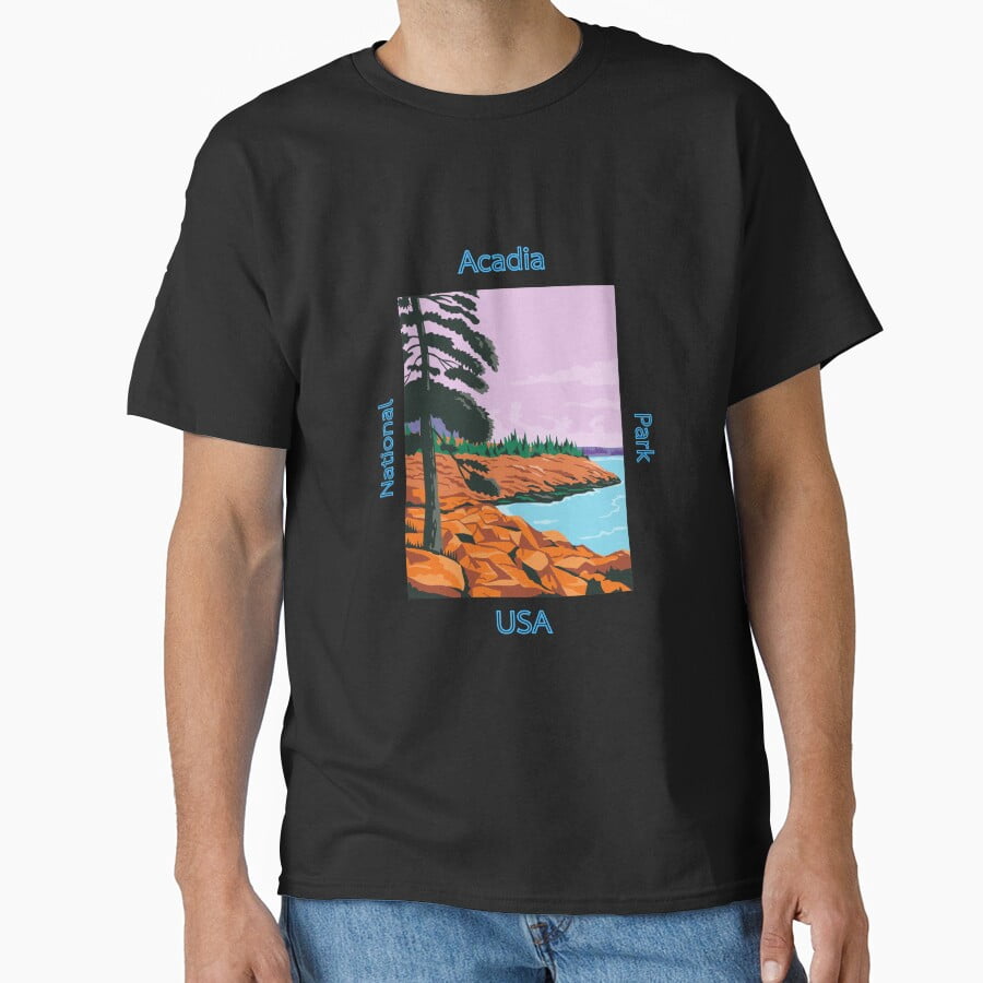 Acadia National Park Landscape Shirt, Casual Graphic Tee, Everyday ...