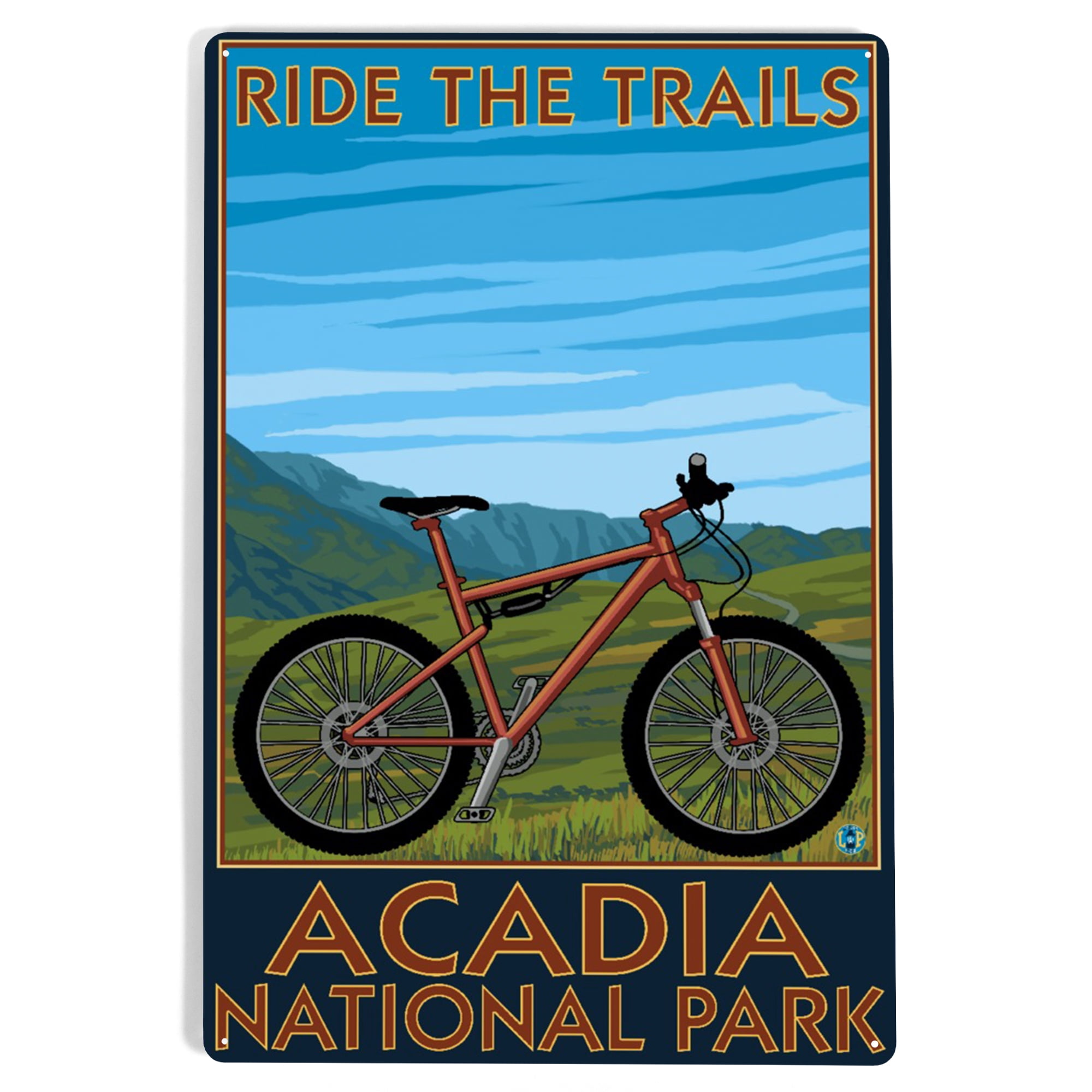 Acadia National Park, Maine, Bicycle Scene (12x18 Aluminum Art, Indoor ...