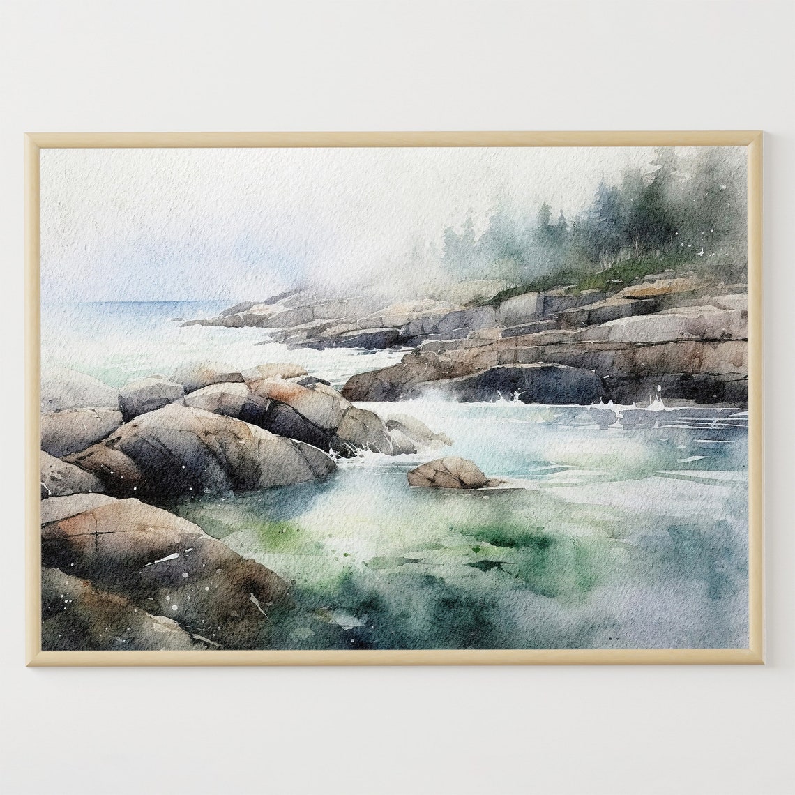 Acadia National Park Maine Landscape Ocean Coast Art Poster, Unframed ...