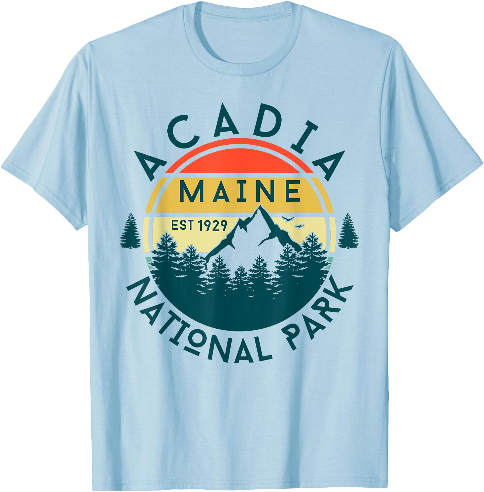 Acadia National Park Maine Mountains Nature Hiking Retro Unisex T-Shirt for Men Women Kids ...