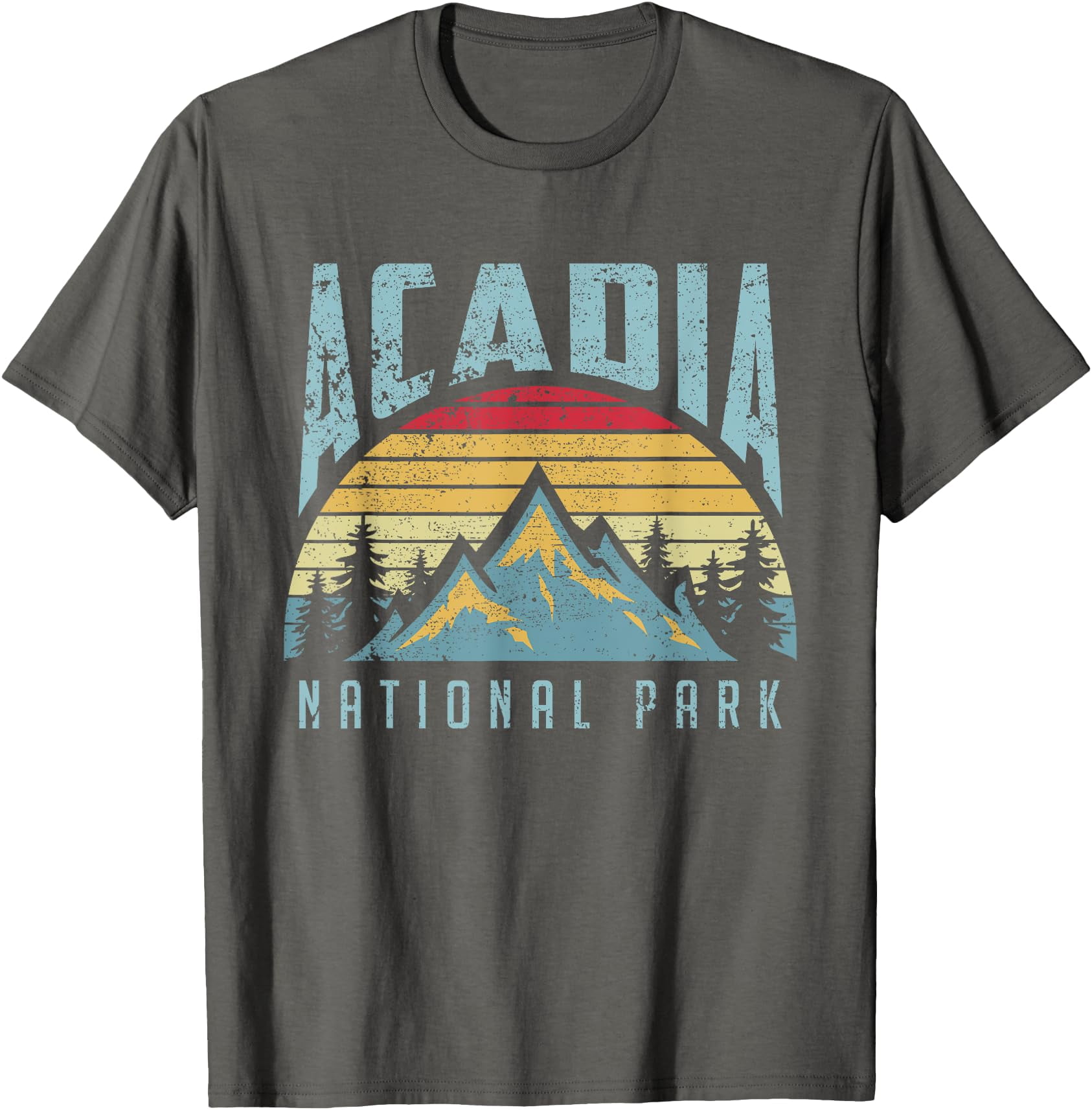 Acadia National Park Maine Mountains Retro Unisex T-Shirt for Men Women ...