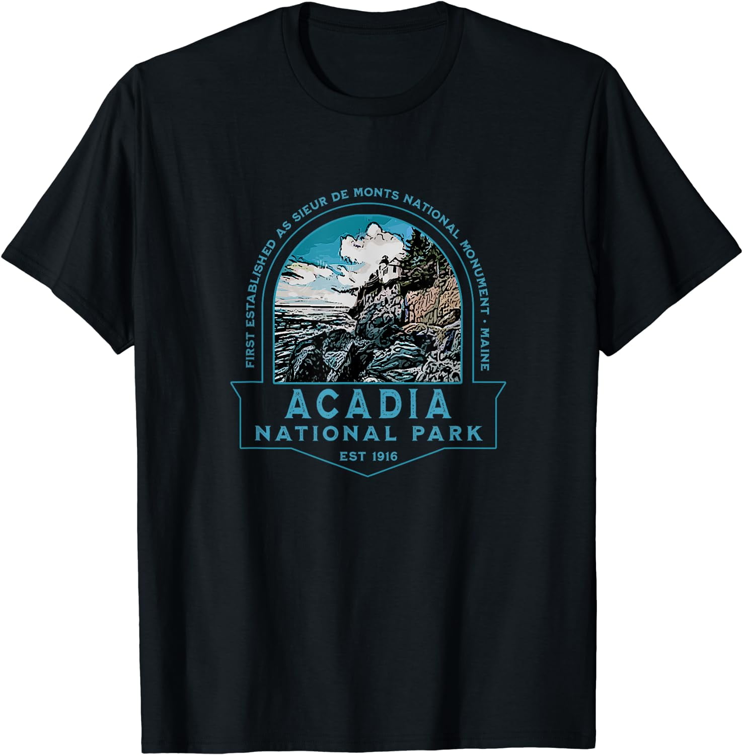 Acadia National Park Maine USA Vacation Travel Souvenir T-Shirt ...