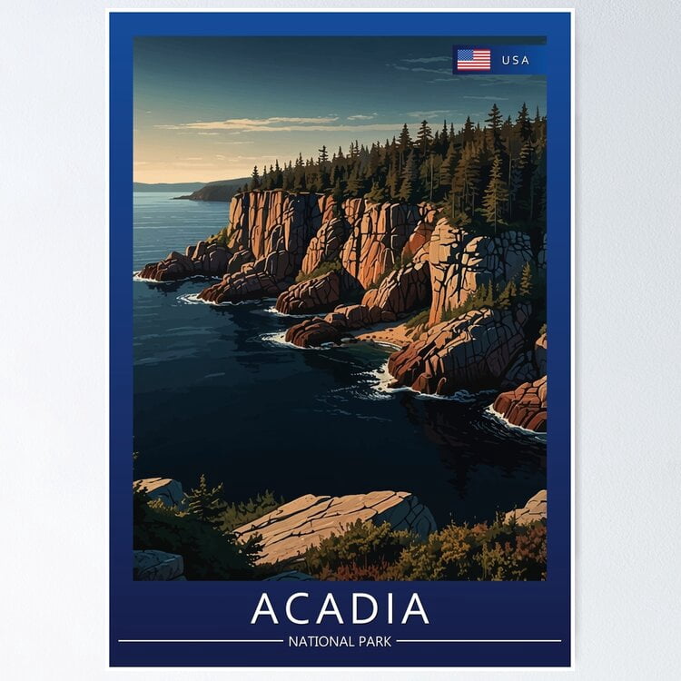 Acadia National Park USA Travel UNFRAMED Poster, 16x24 - Walmart.com