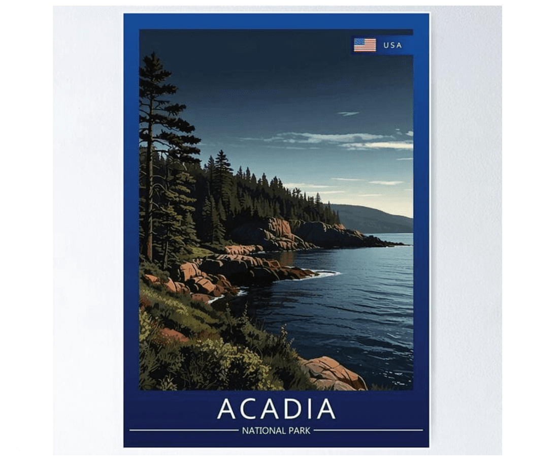 Acadia National Park Usa Travel Poster Home Decor Office Wall Art ...
