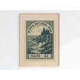 Acadia National Park Vintage Stamp Maine Coastal Wall Art Landscape ...