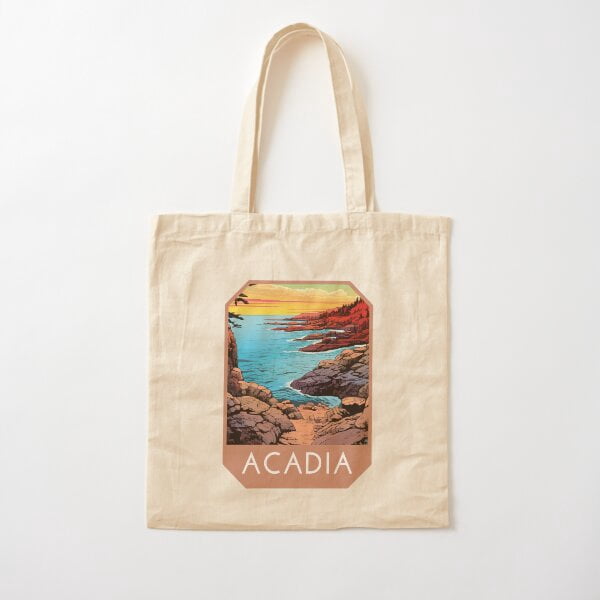 Acadia National Park Vintage Travel Art Cotton Tote Bag Canvas Tote Bag ...