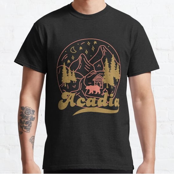 Acadia National State Park Classic Doodle T-shirt Sticker Classic T ...