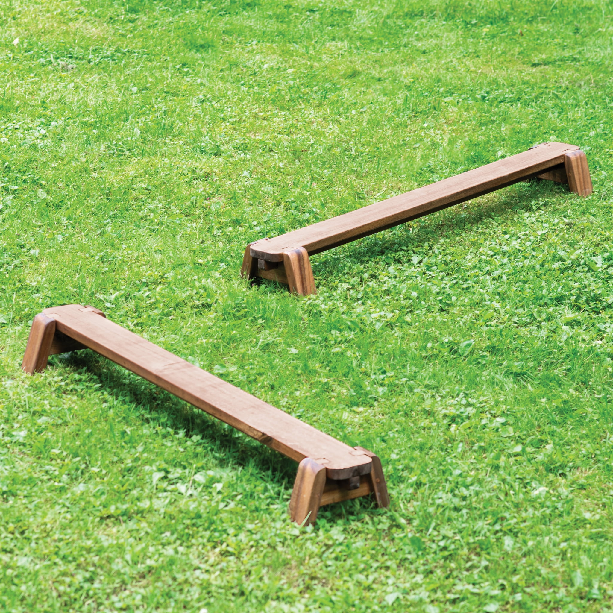 Acadia Outdoor Balance Beam for Kids: Set of 2 Acacia Wood Montessori ...
